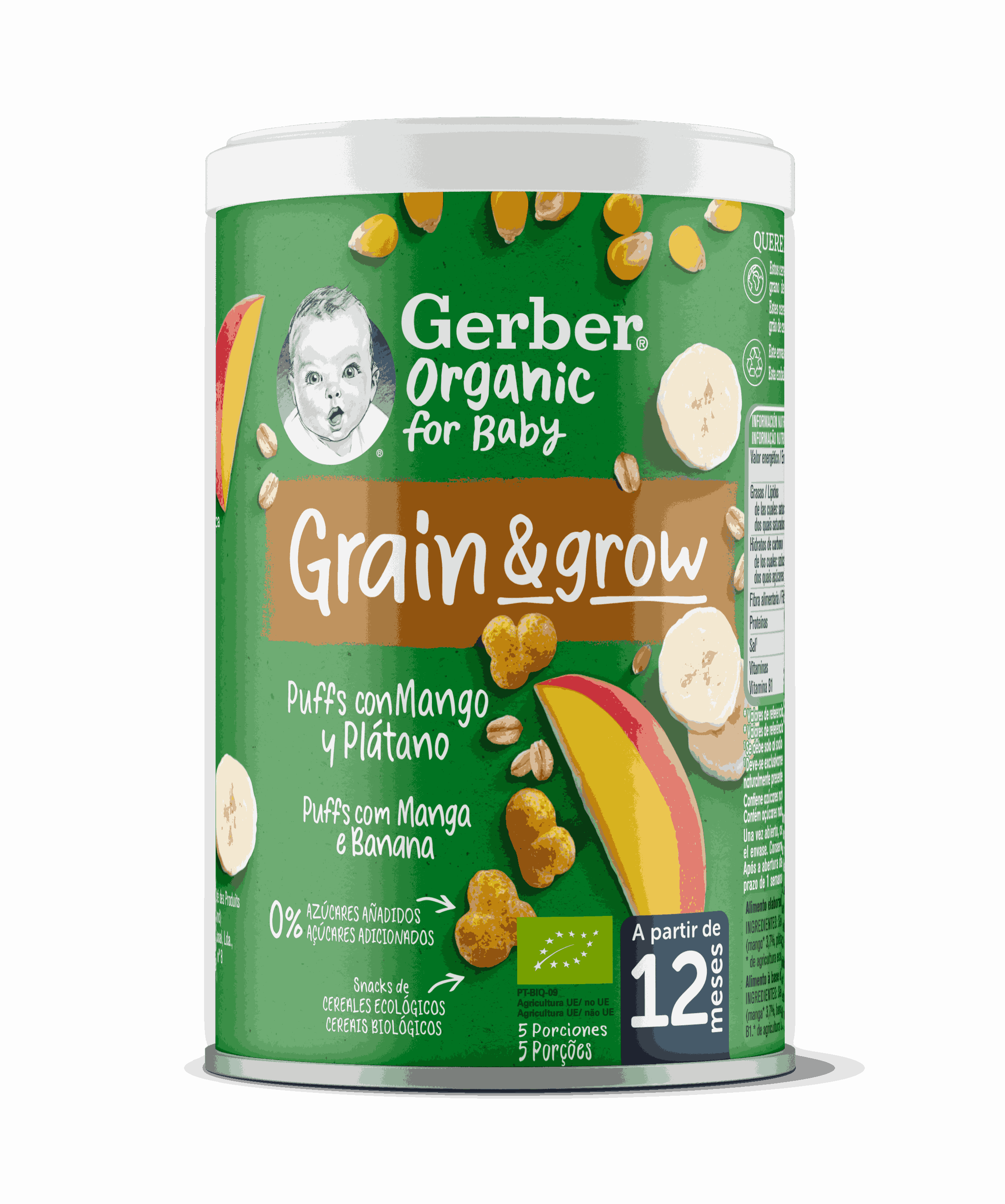GERBER Organic NutriPuffs Manga Banana 35g | Clube Bebé Nestlé